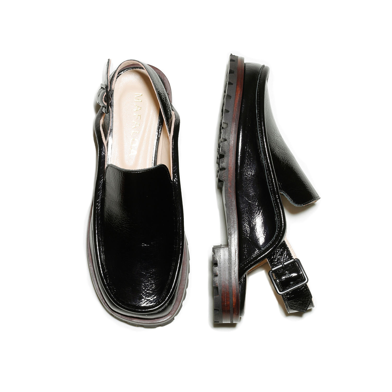 Dominic Black Patent Slingback Loafer – Mafalda
