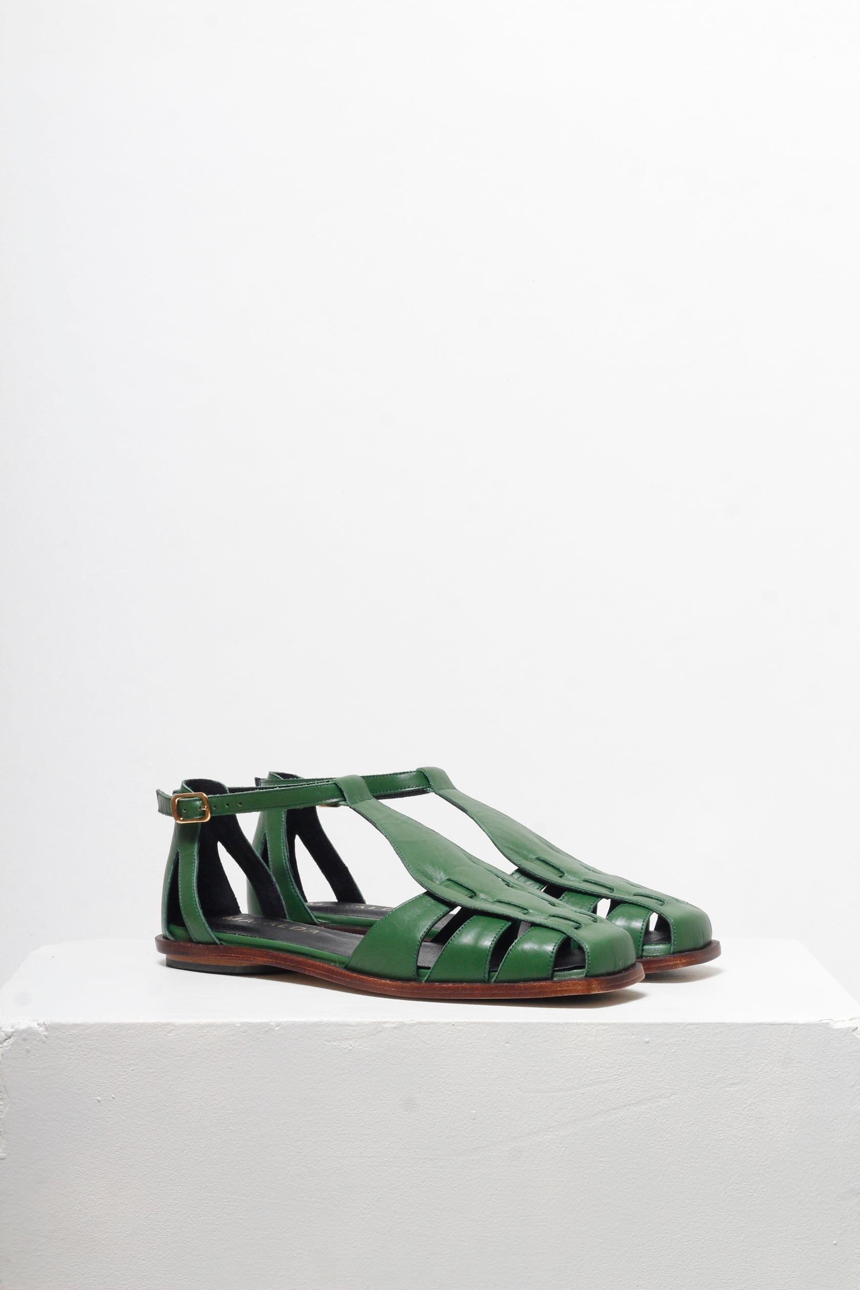 Ida Green Leather Fisherman Sandals – Mafalda